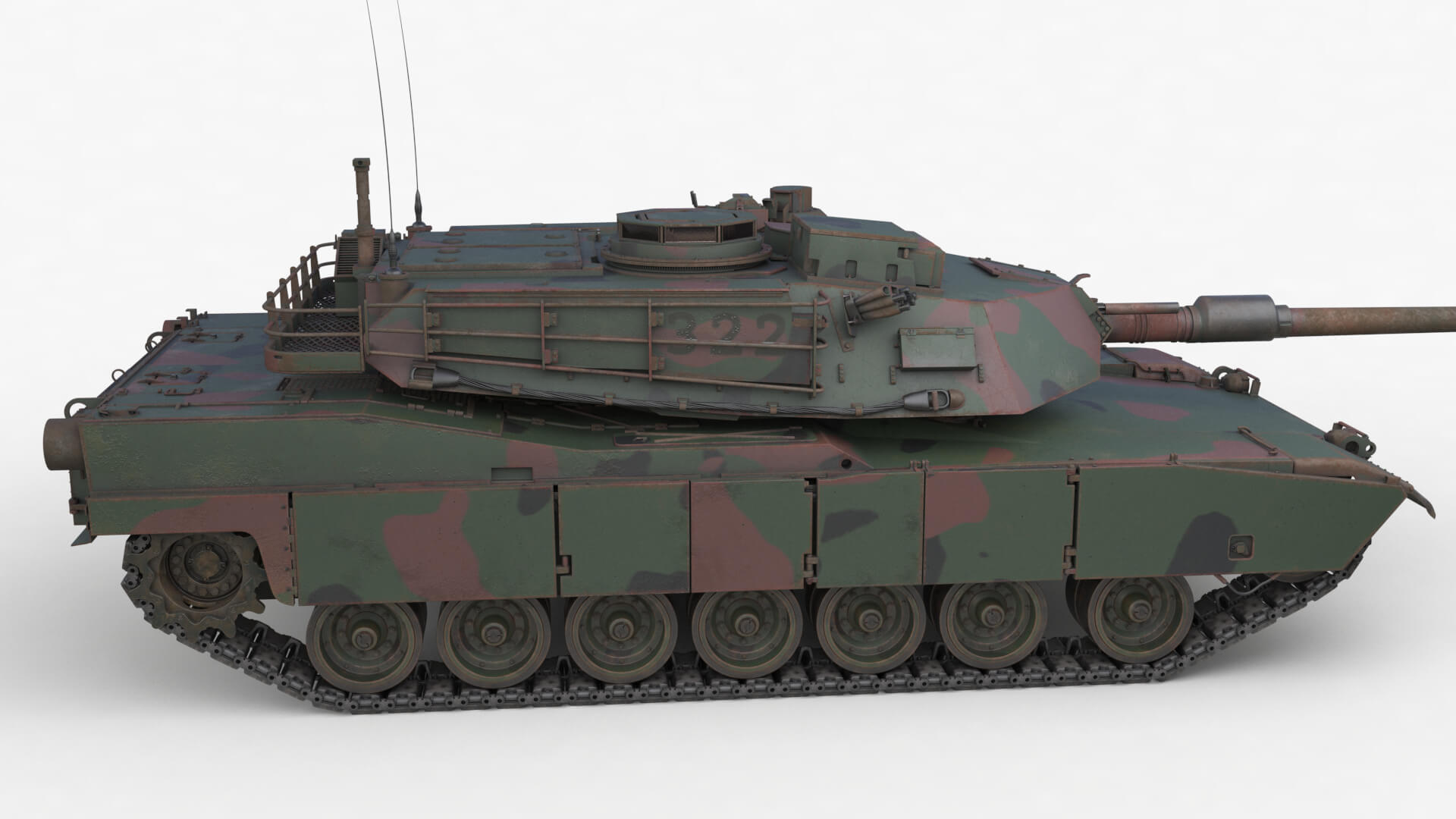 Tank M1 Abrams Camouflage - 3D Model by Mak21