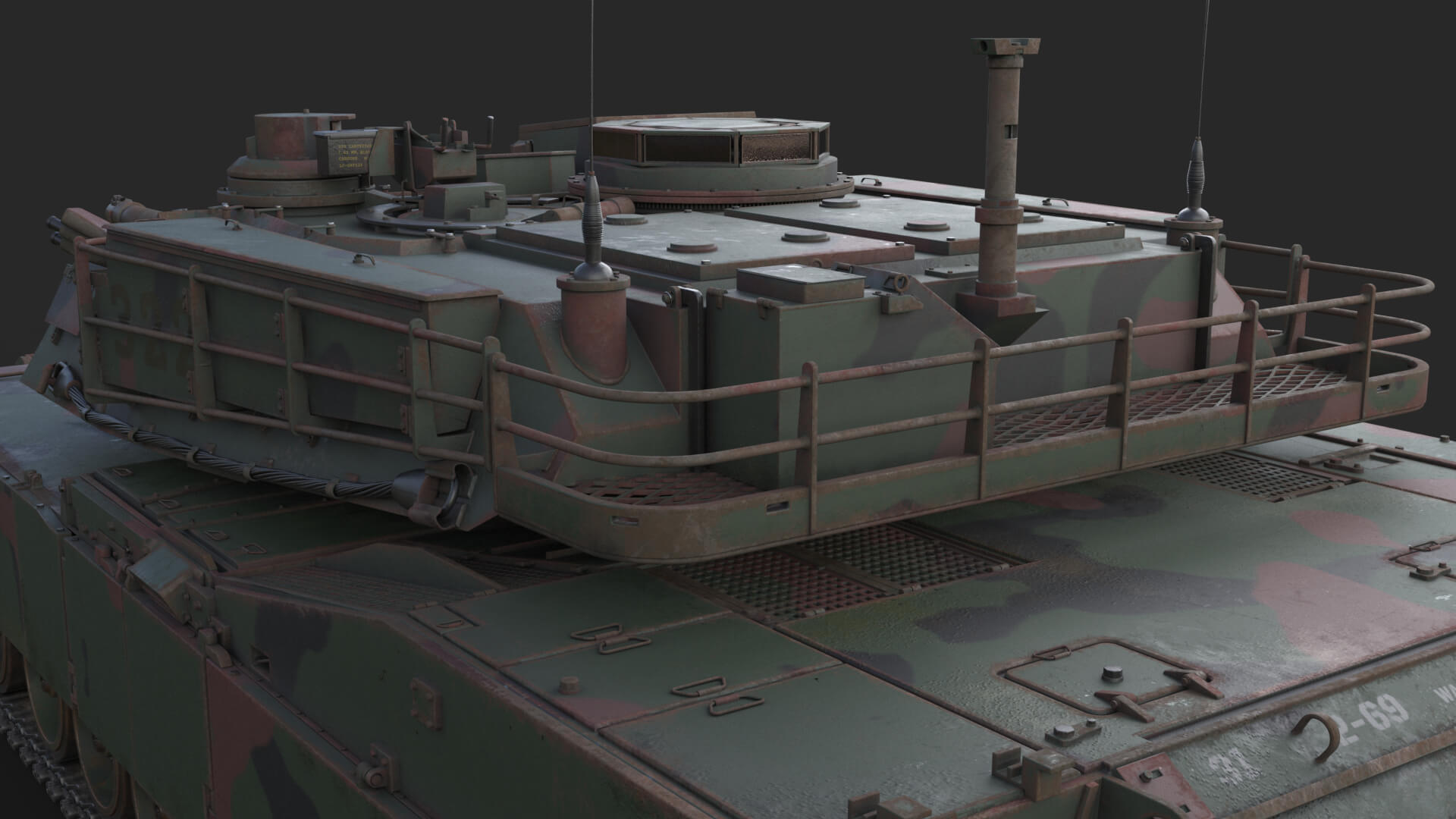Tank M1 Abrams Camouflage - 3D Model by Mak21