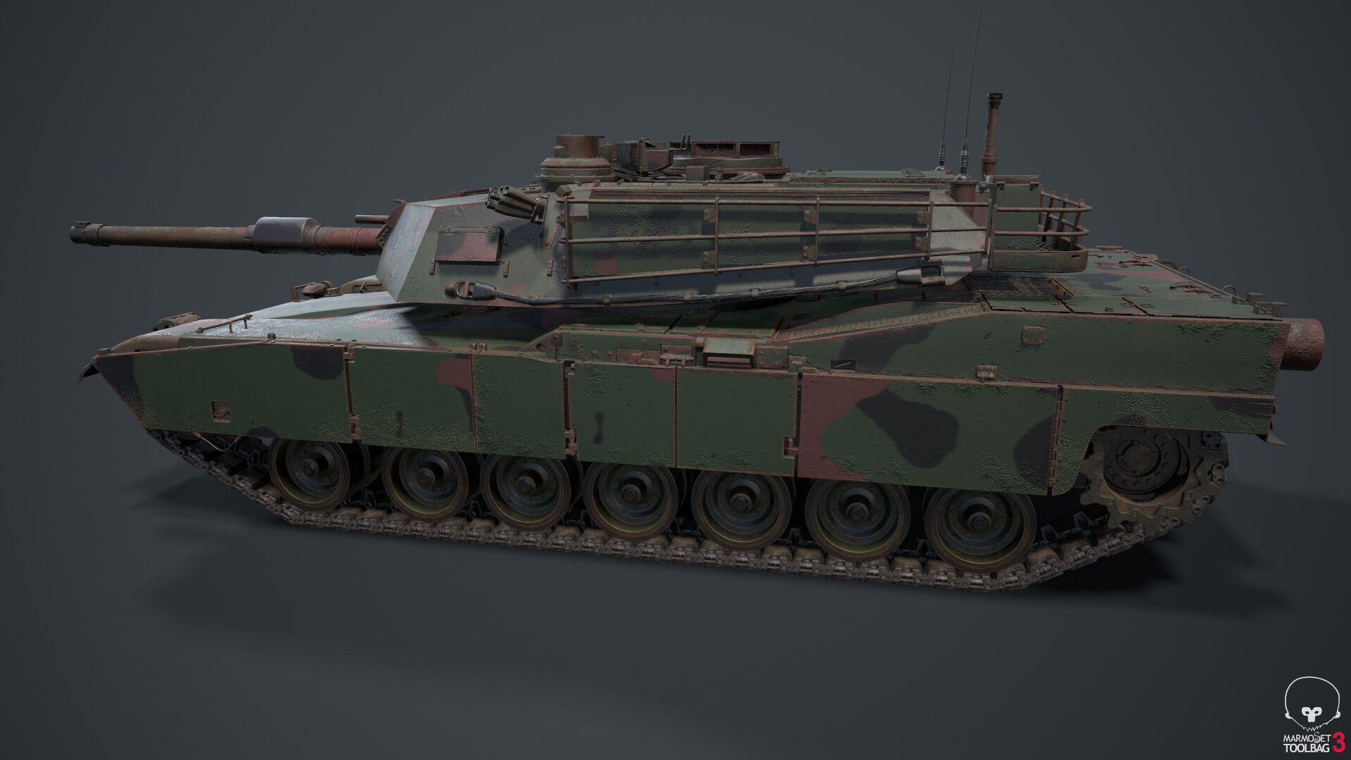 Tank M1 Abrams Camouflage - 3D Model by Mak21
