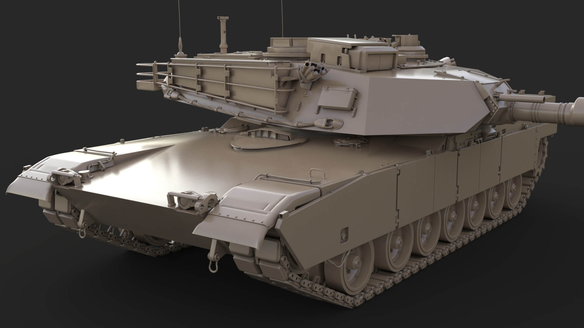 Tank M1 Abrams Clay - 3D Model by Mak21