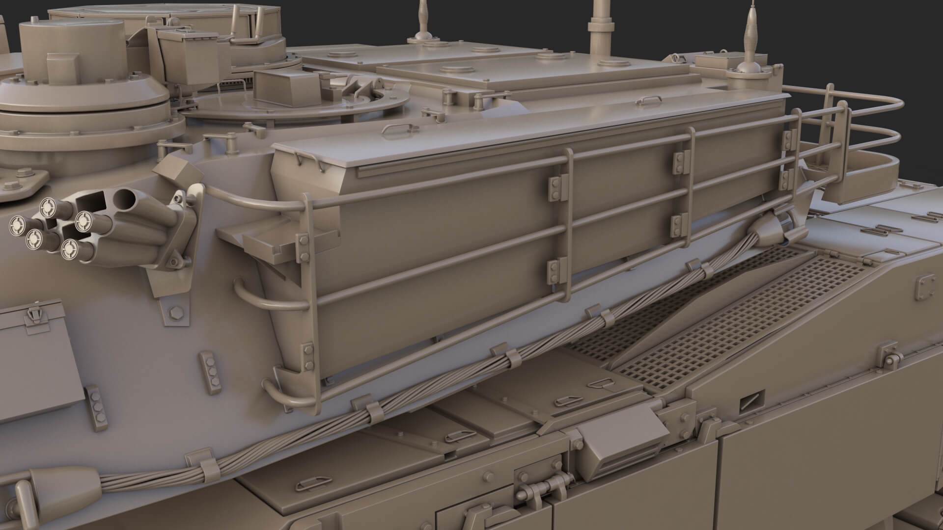 Tank M1 Abrams Clay - 3D Model by Mak21