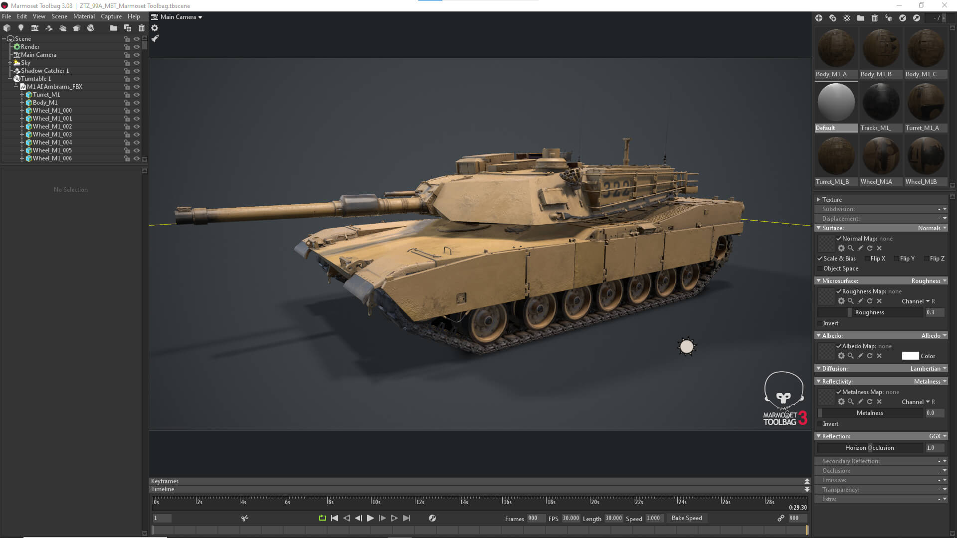Tank M1 Abrams - 3D Model by Mak21