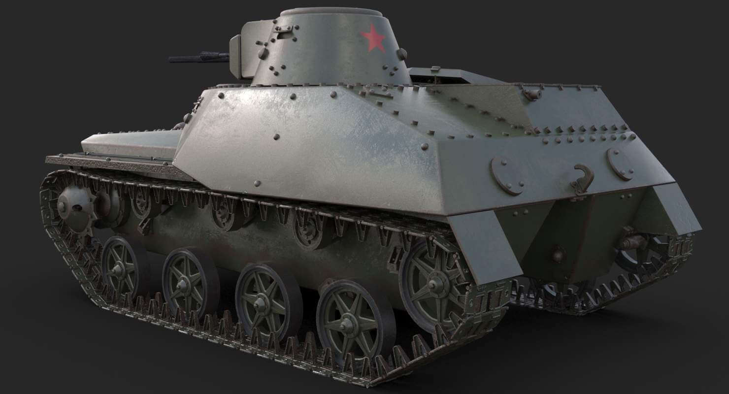 Tank T 40 Soviet (Mental Ray) - 3D Model by Mak21