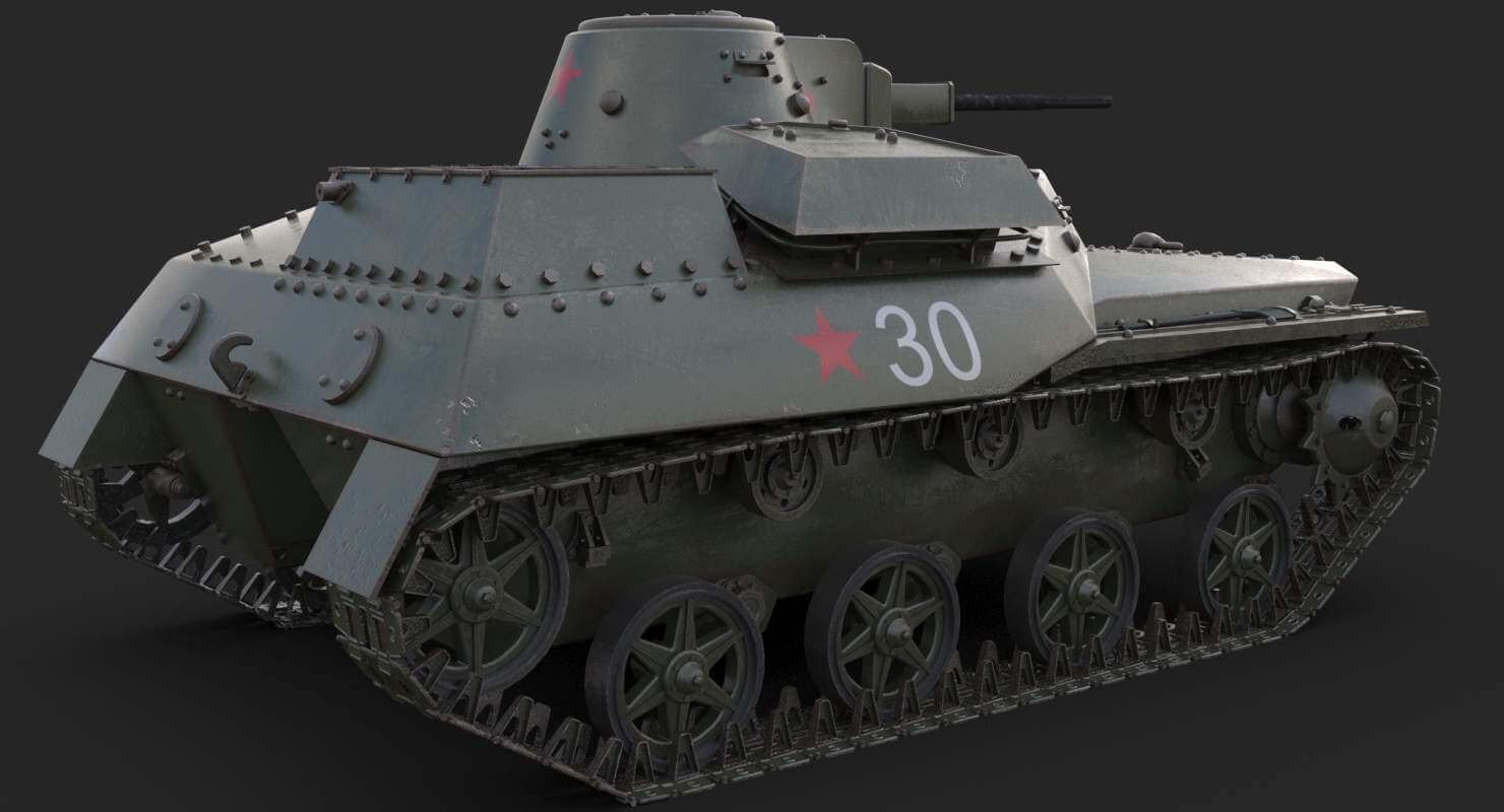 Tank T 40 Soviet (Mental Ray) - 3D Model by Mak21