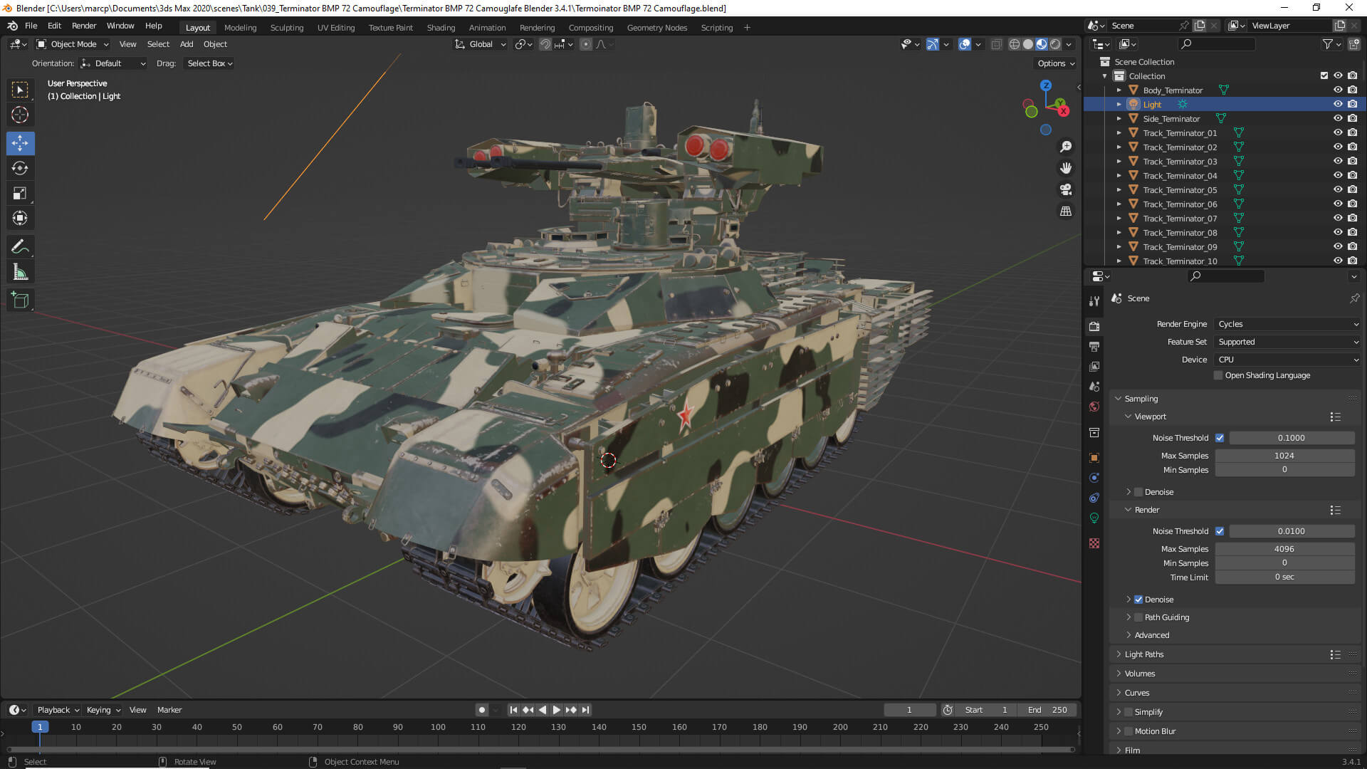 Tank Terminator Bmpt 72 Camouflage - 3D Model by Mak21
