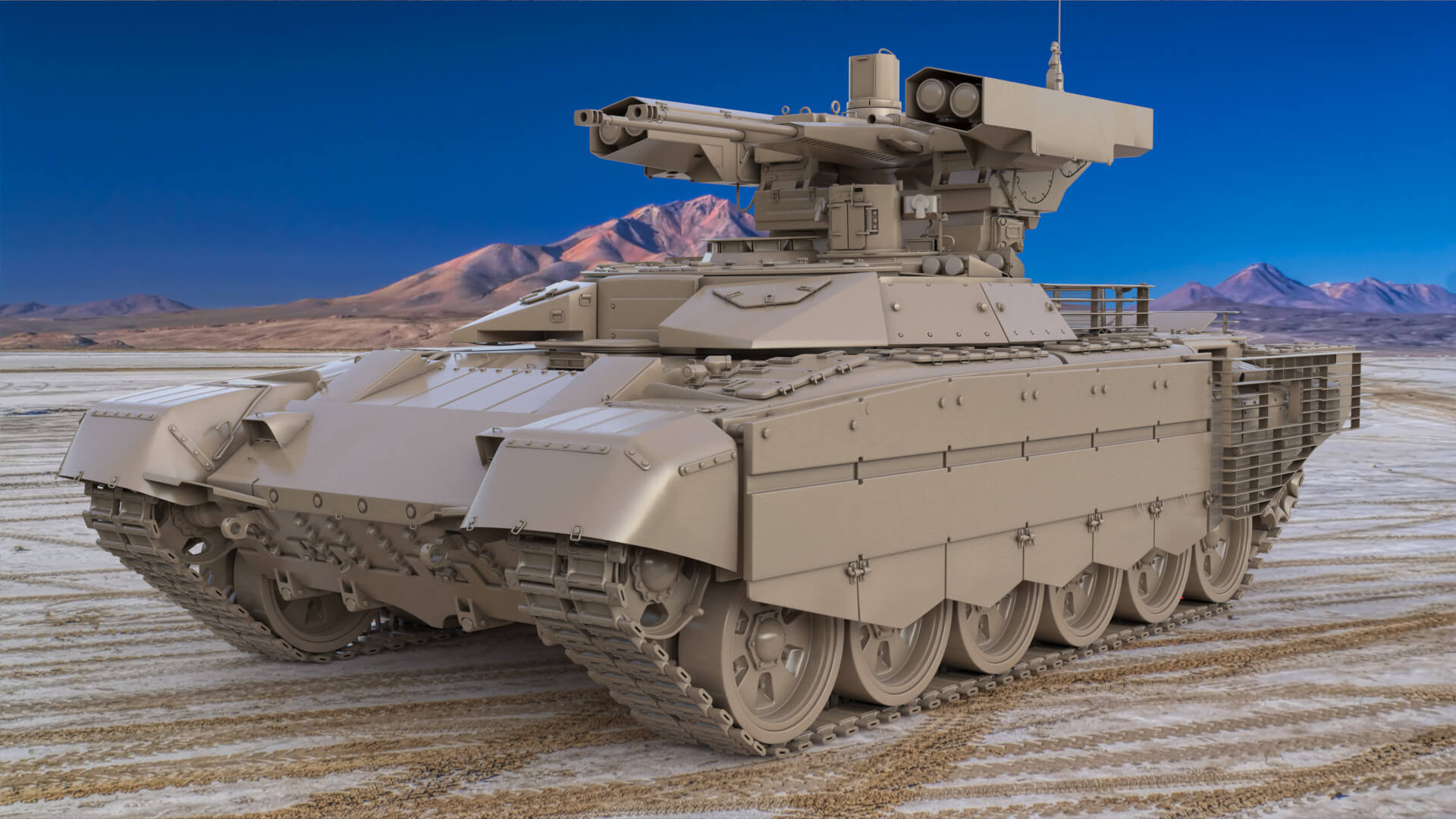 Tank Terminator Bmpt 72 Clay - 3D Model by Mak21