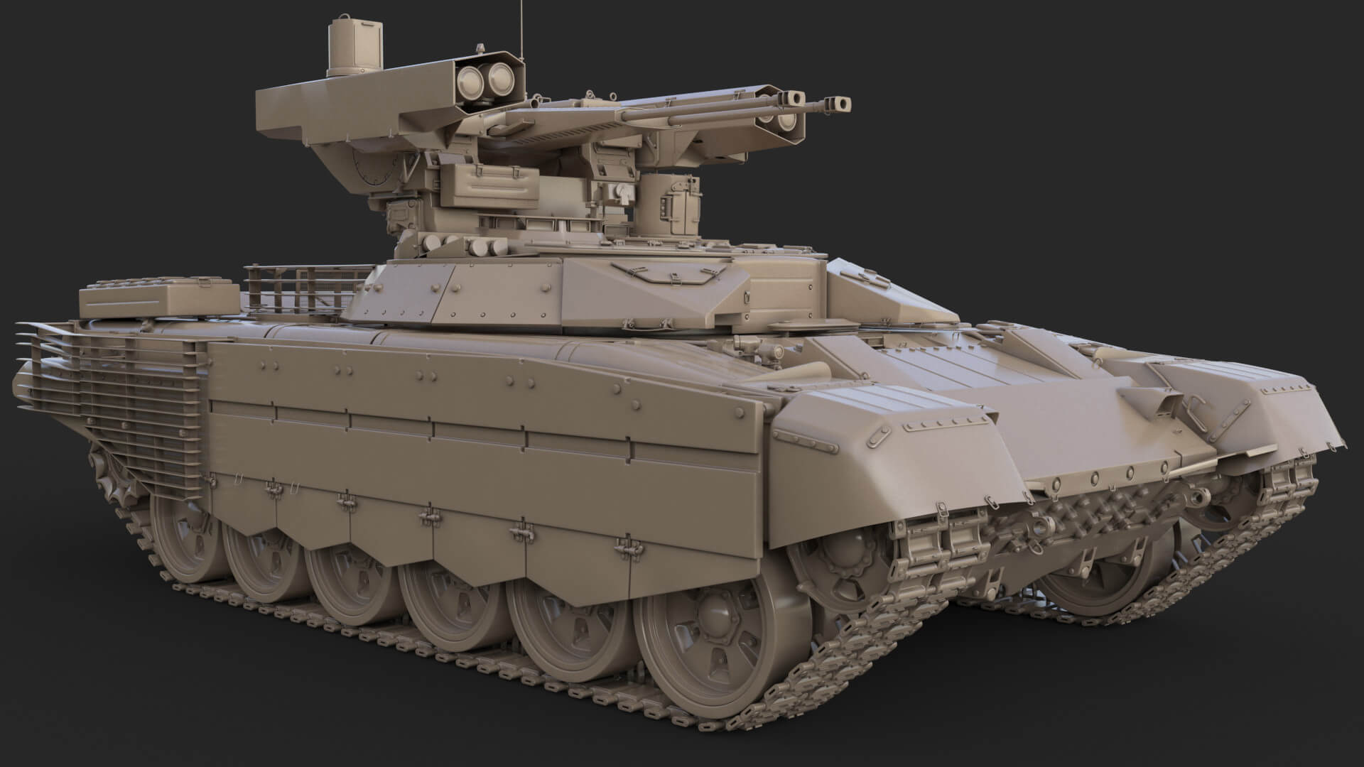 Tank Terminator Bmpt 72 Clay - 3D Model by Mak21
