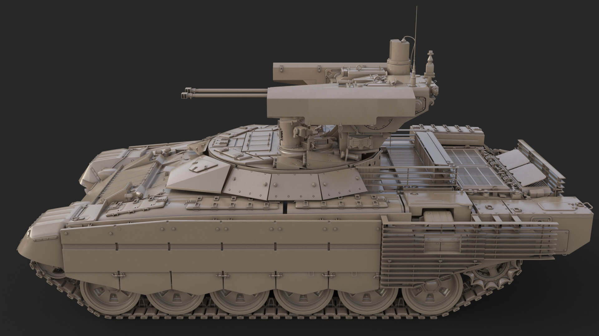 Tank Terminator Bmpt 72 Clay - 3D Model by Mak21
