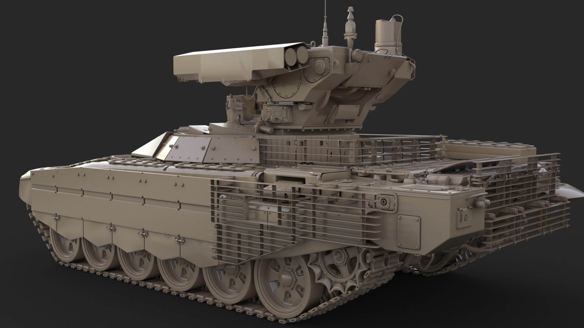 Tank Terminator Bmpt 72 Clay - 3D Model by Mak21