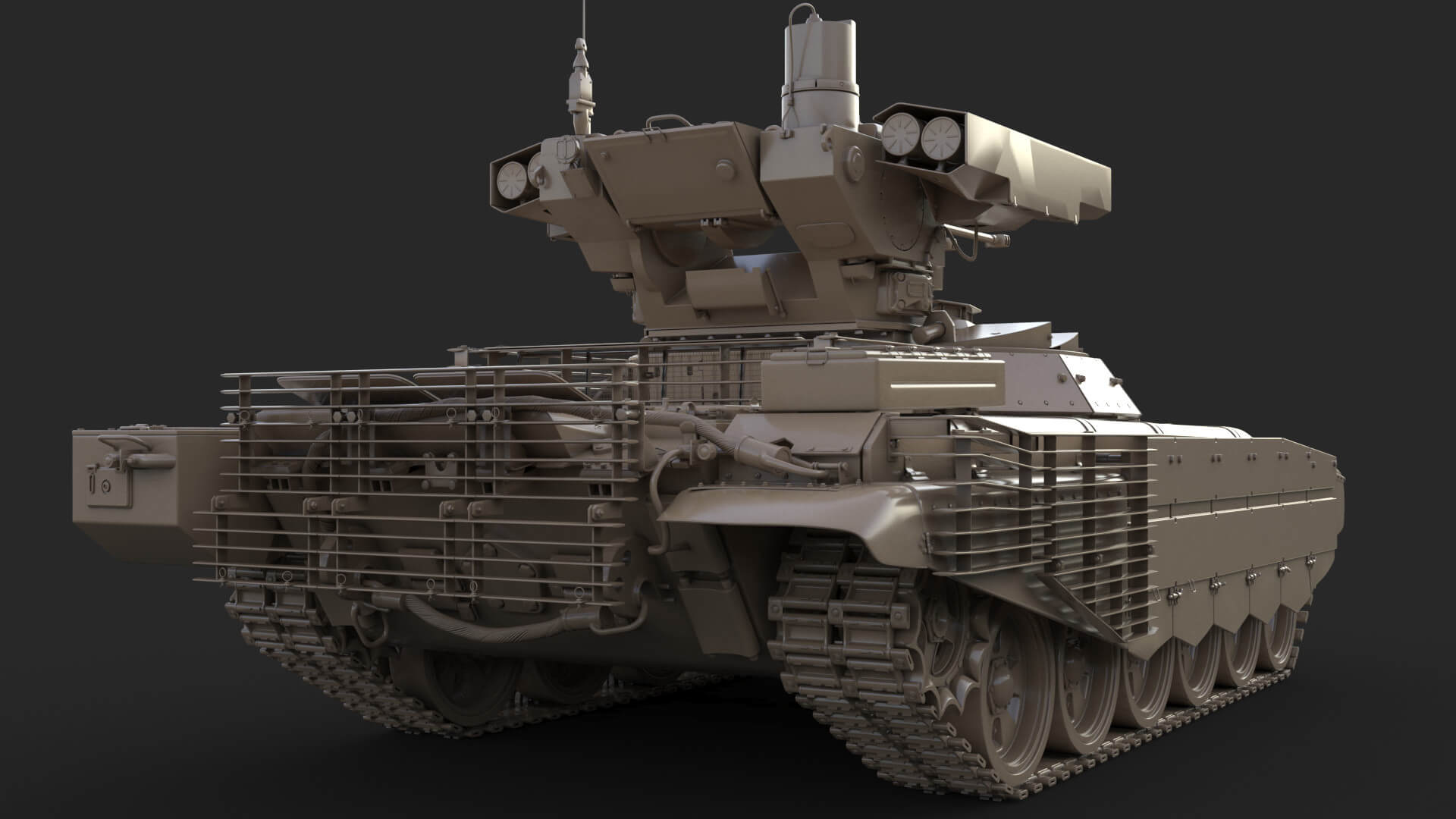 Tank Terminator Bmpt 72 Clay - 3D Model by Mak21