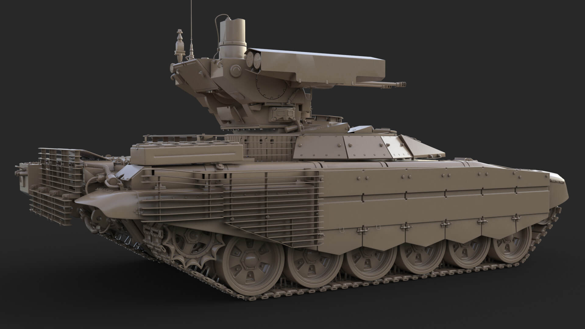 Tank Terminator Bmpt 72 Clay - 3D Model by Mak21