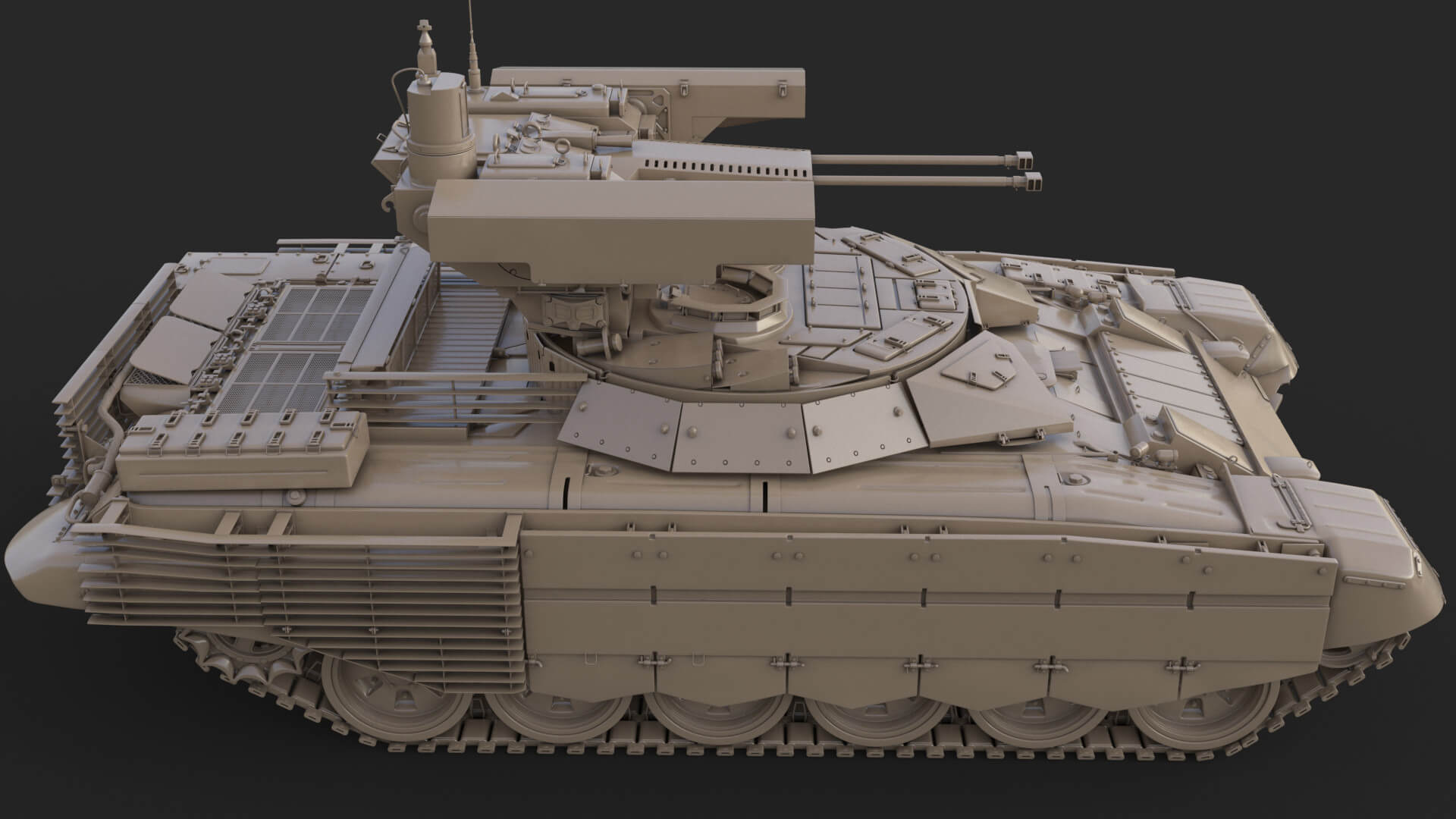 Tank Terminator Bmpt 72 Clay - 3D Model by Mak21