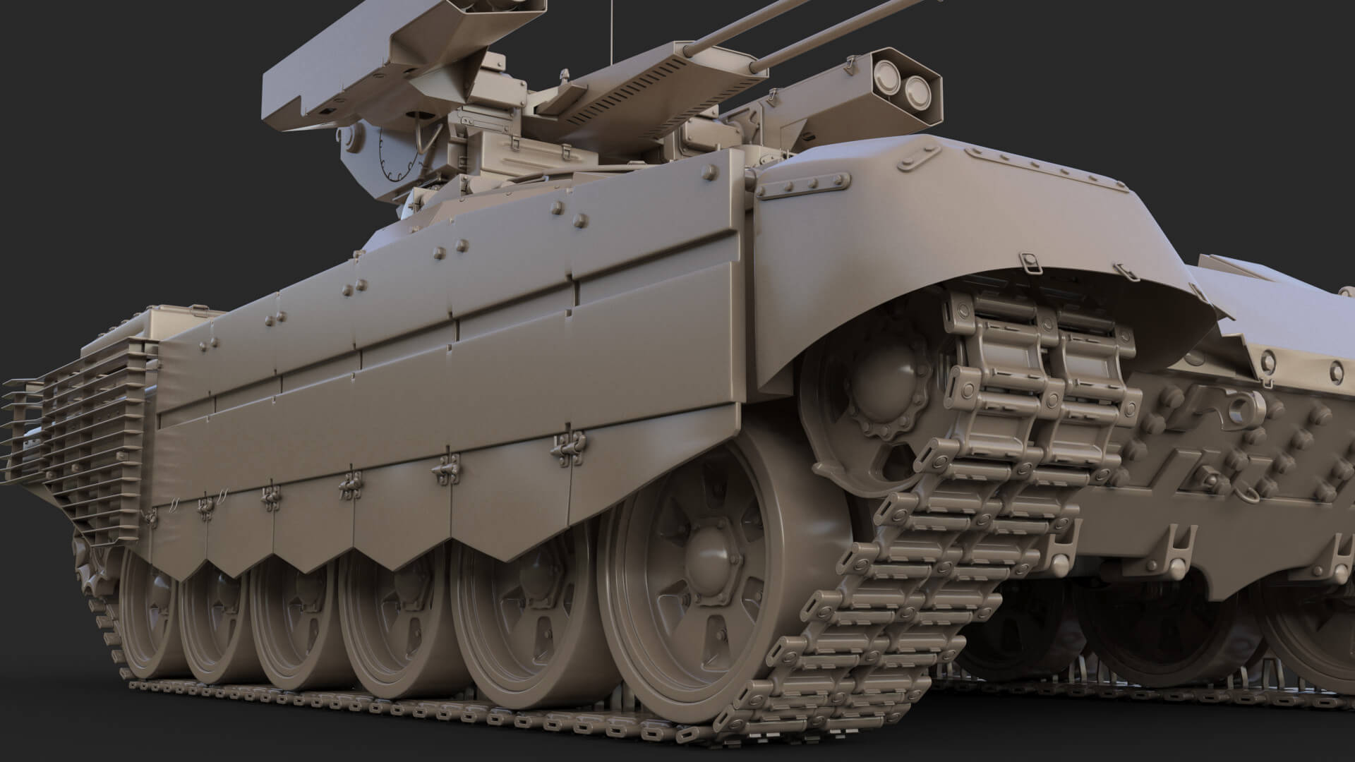 Tank Terminator Bmpt 72 Clay - 3D Model by Mak21