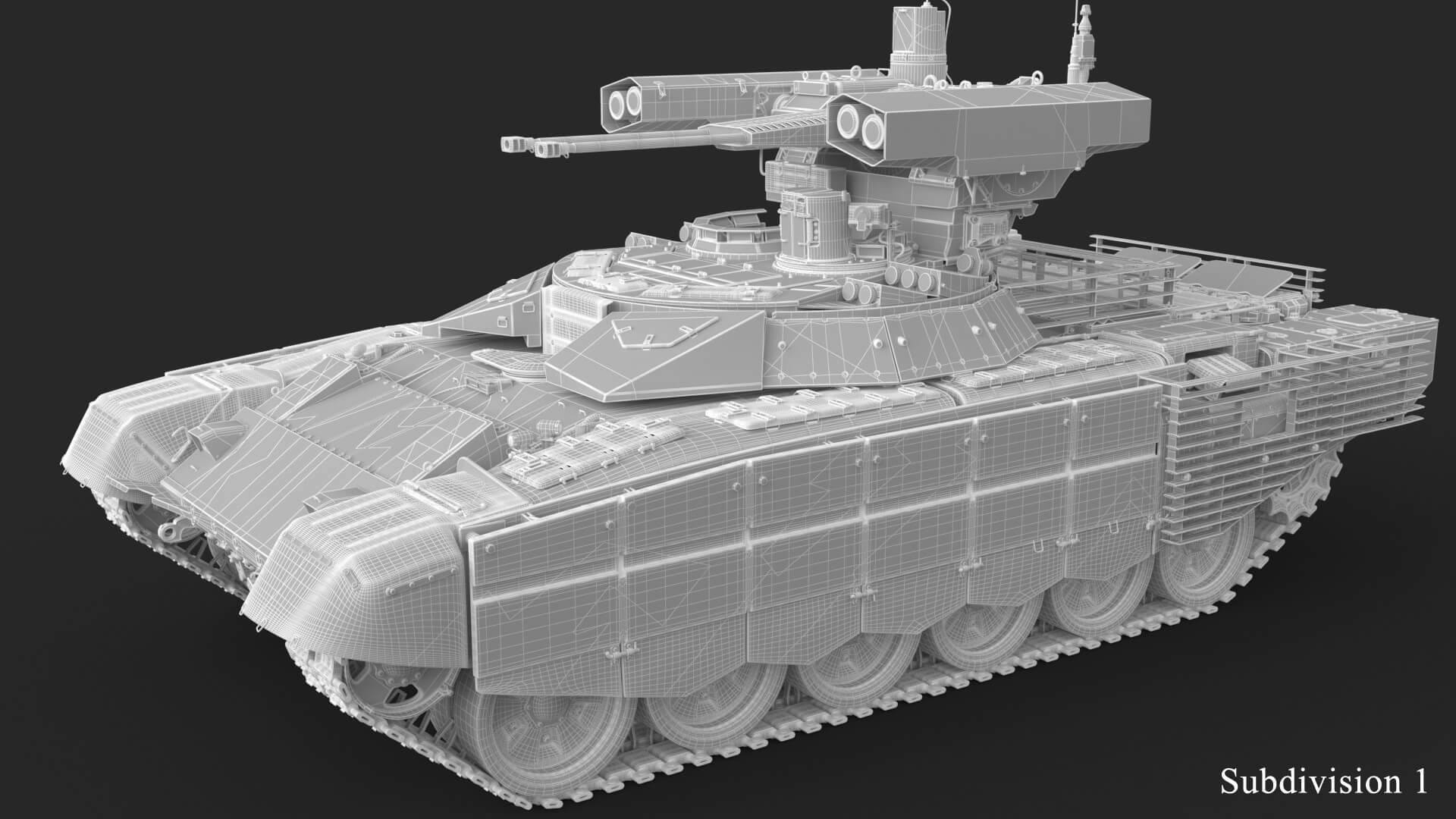 Tank Terminator Bmpt 72 Clay - 3D Model by Mak21