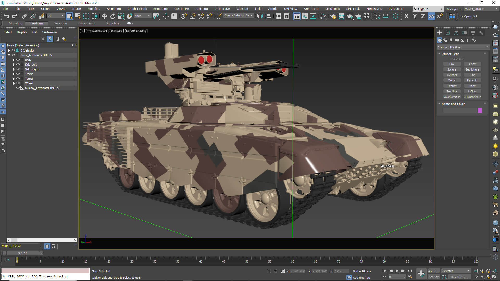 Tank Terminator Bmpt 72 Desert - 3D Model by Mak21