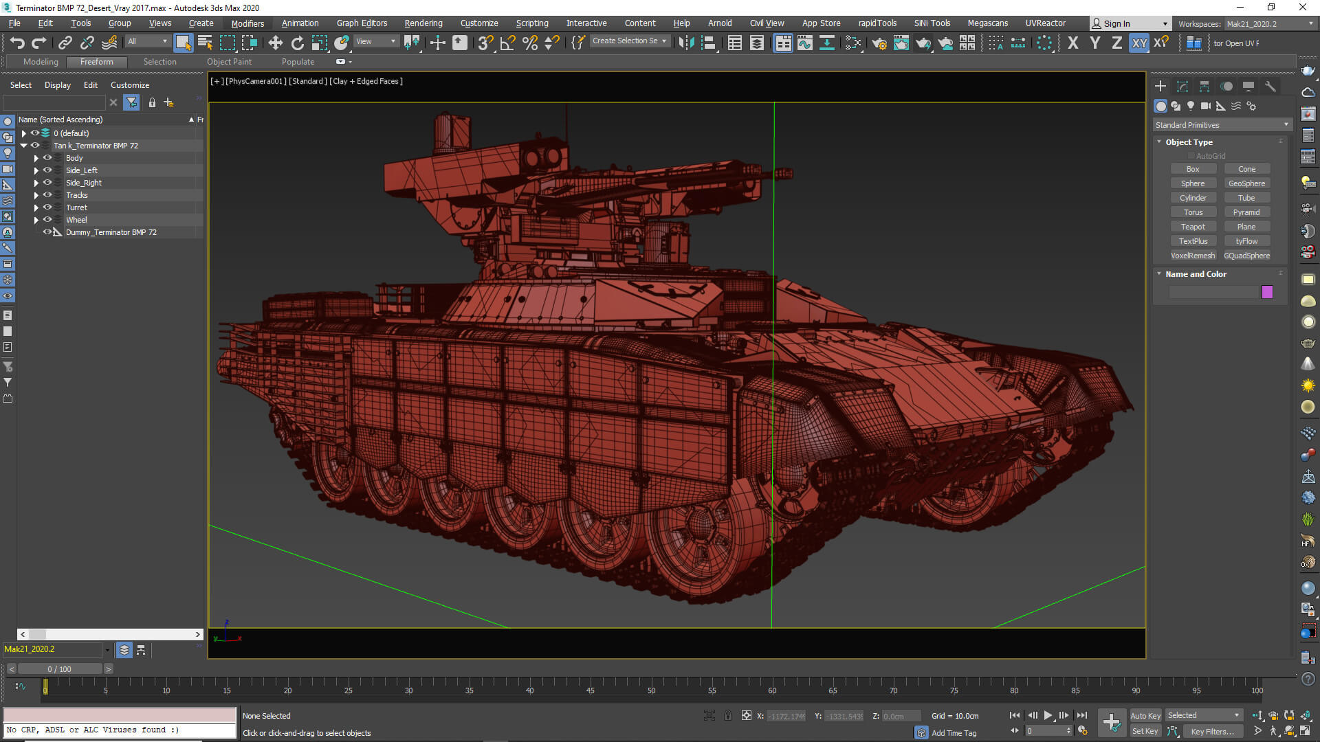 Tank Terminator Bmpt 72 Desert - 3D Model by Mak21