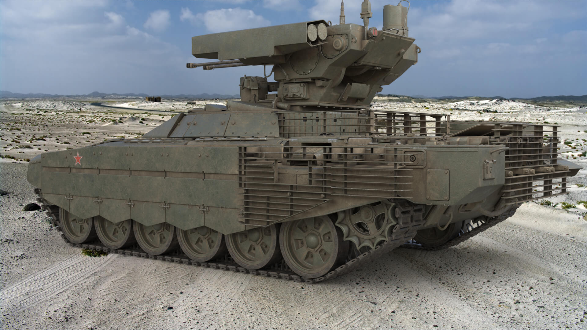 Tank Terminator Bmpt 72 Green Dirty - 3D Model by Mak21