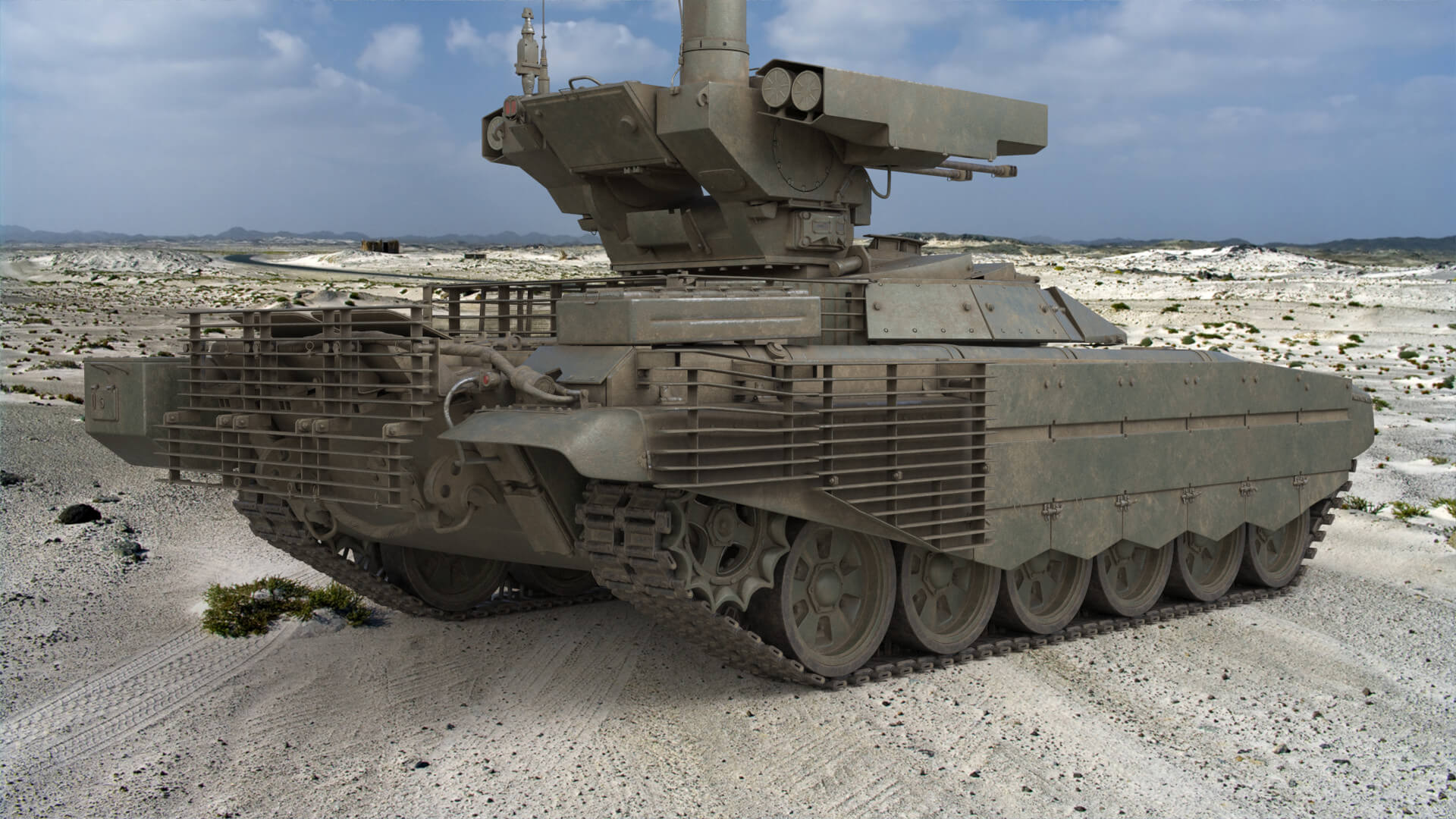 Tank Terminator Bmpt 72 Green Dirty - 3D Model by Mak21