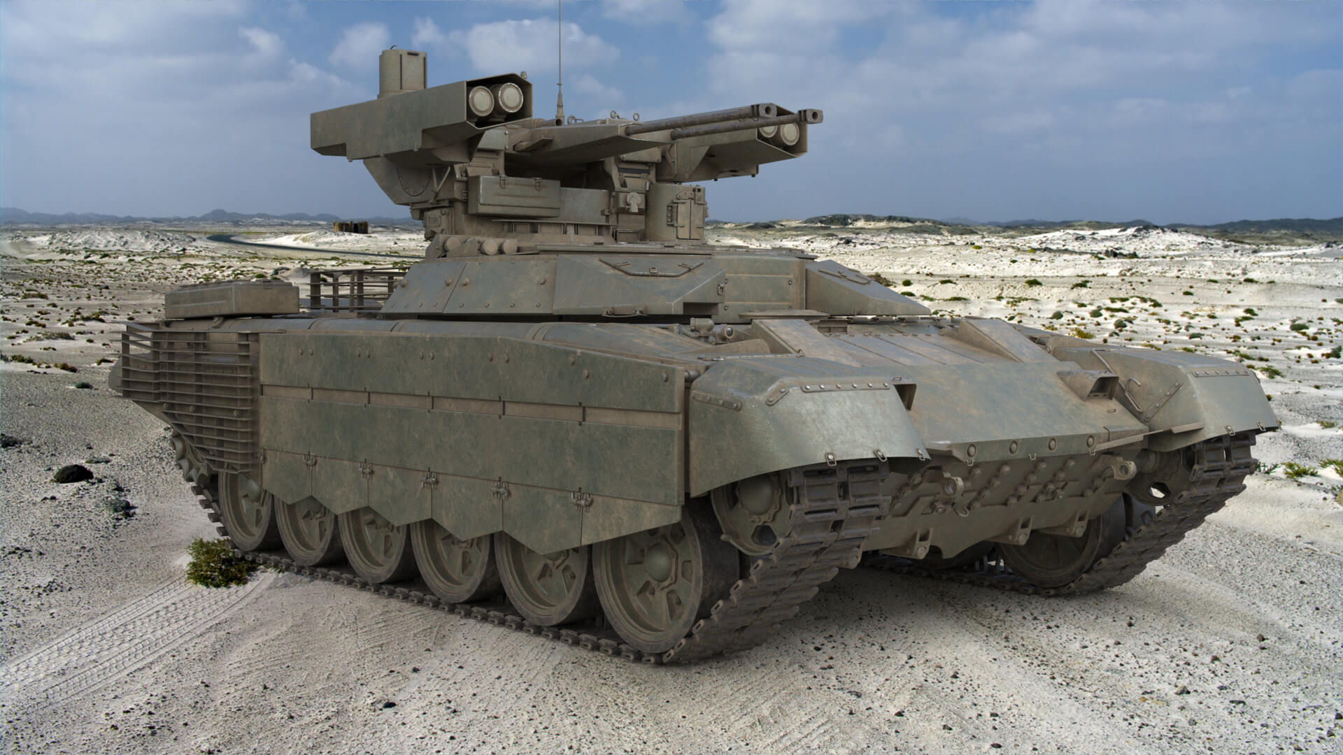 Tank Terminator Bmpt 72 Green Dirty - 3D Model by Mak21