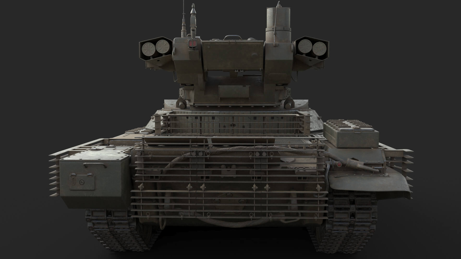 Tank Terminator Bmpt 72 Green Dirty - 3D Model by Mak21