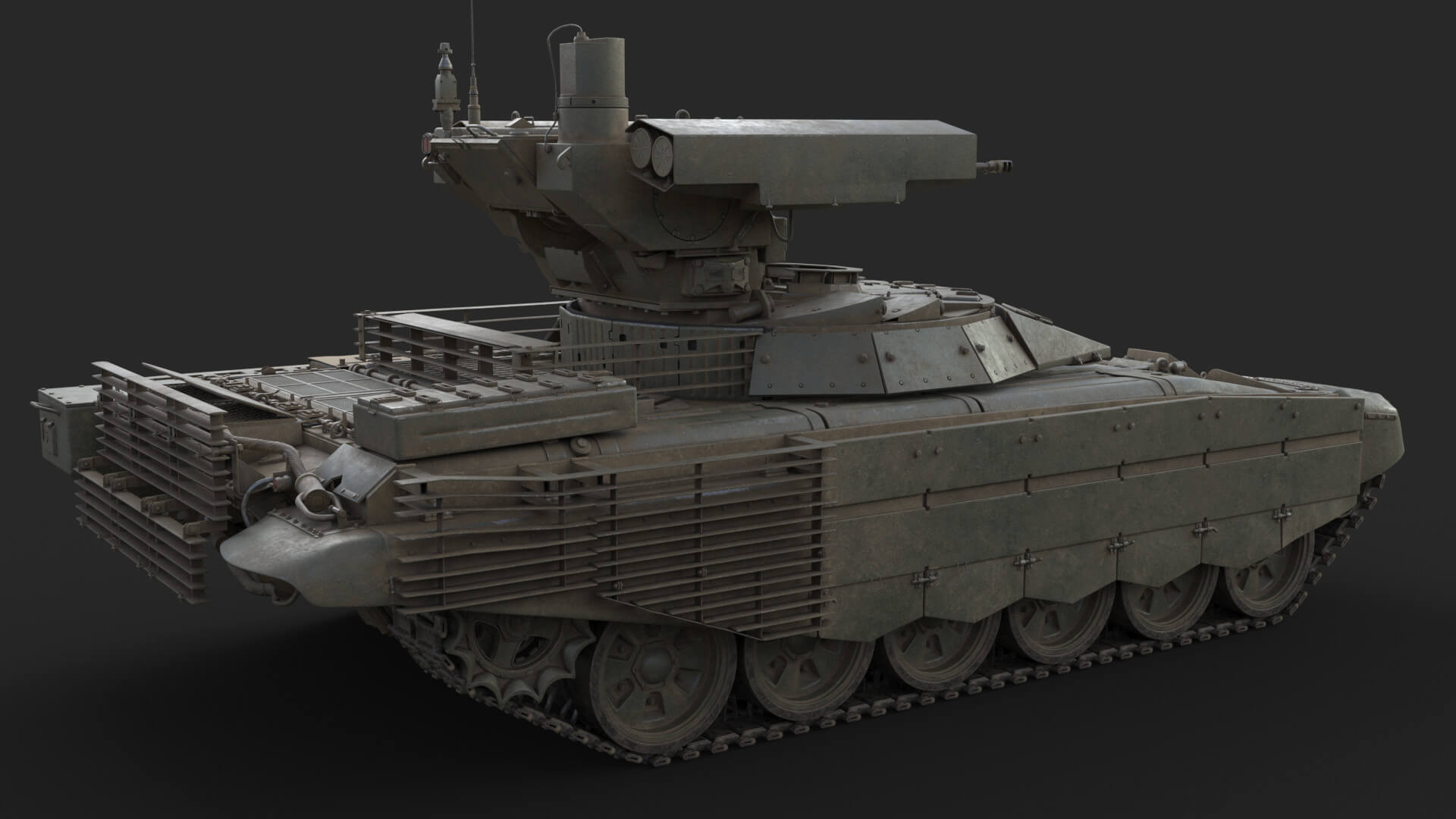 Tank Terminator Bmpt 72 Green Dirty - 3D Model by Mak21