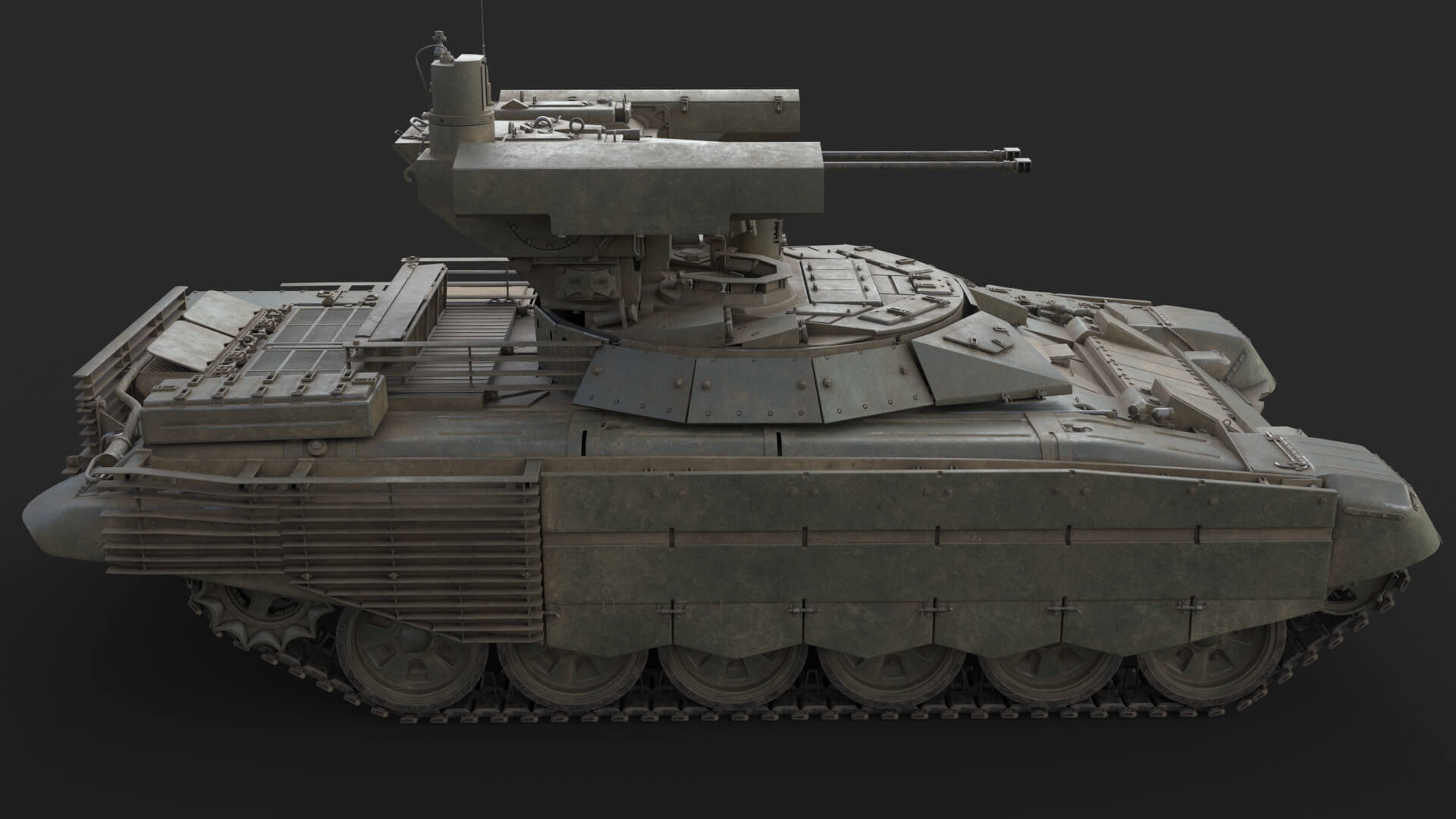 Tank Terminator Bmpt 72 Green Dirty - 3D Model by Mak21