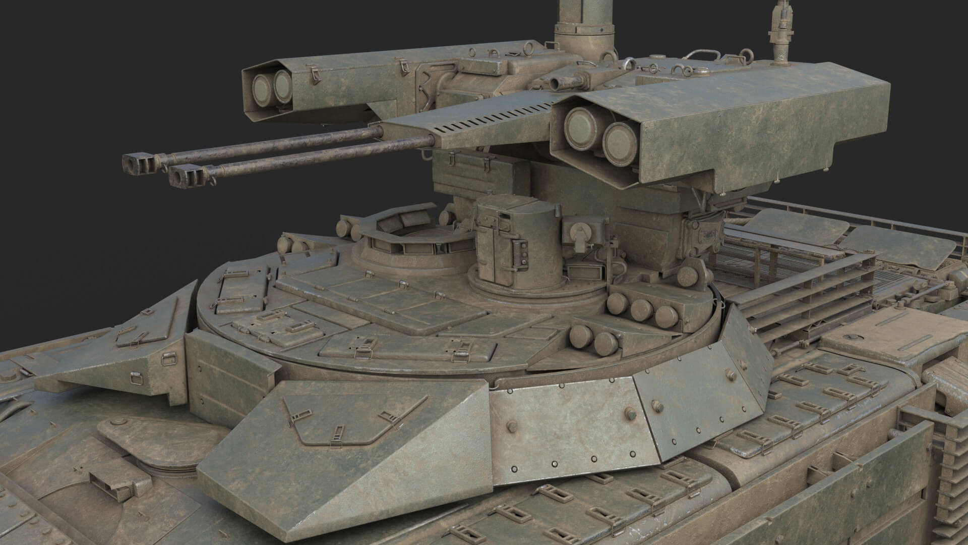 Tank Terminator Bmpt 72 Green Dirty - 3D Model by Mak21