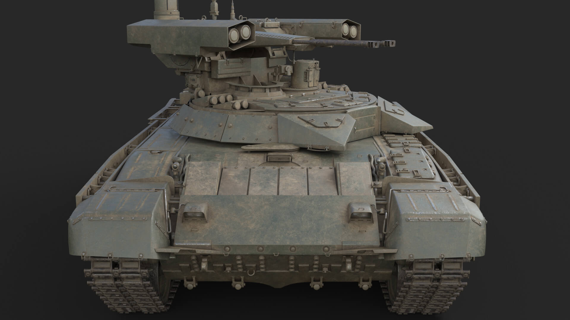 Tank Terminator Bmpt 72 Green Dirty - 3D Model by Mak21