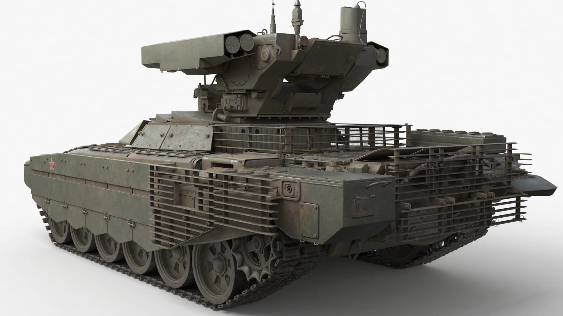 Tank Terminator Bmpt 72 Green Dirty - 3D Model by Mak21