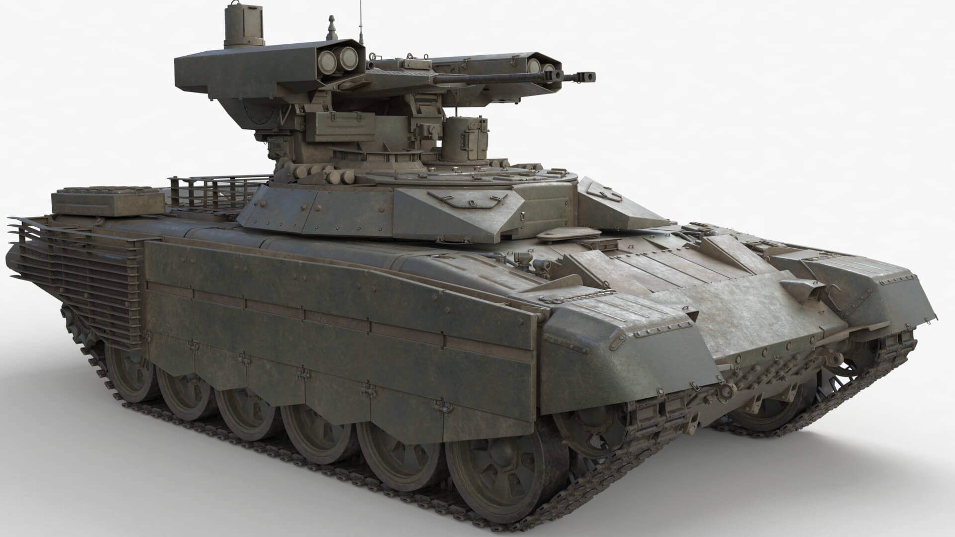 Tank Terminator Bmpt 72 Green Dirty - 3D Model by Mak21