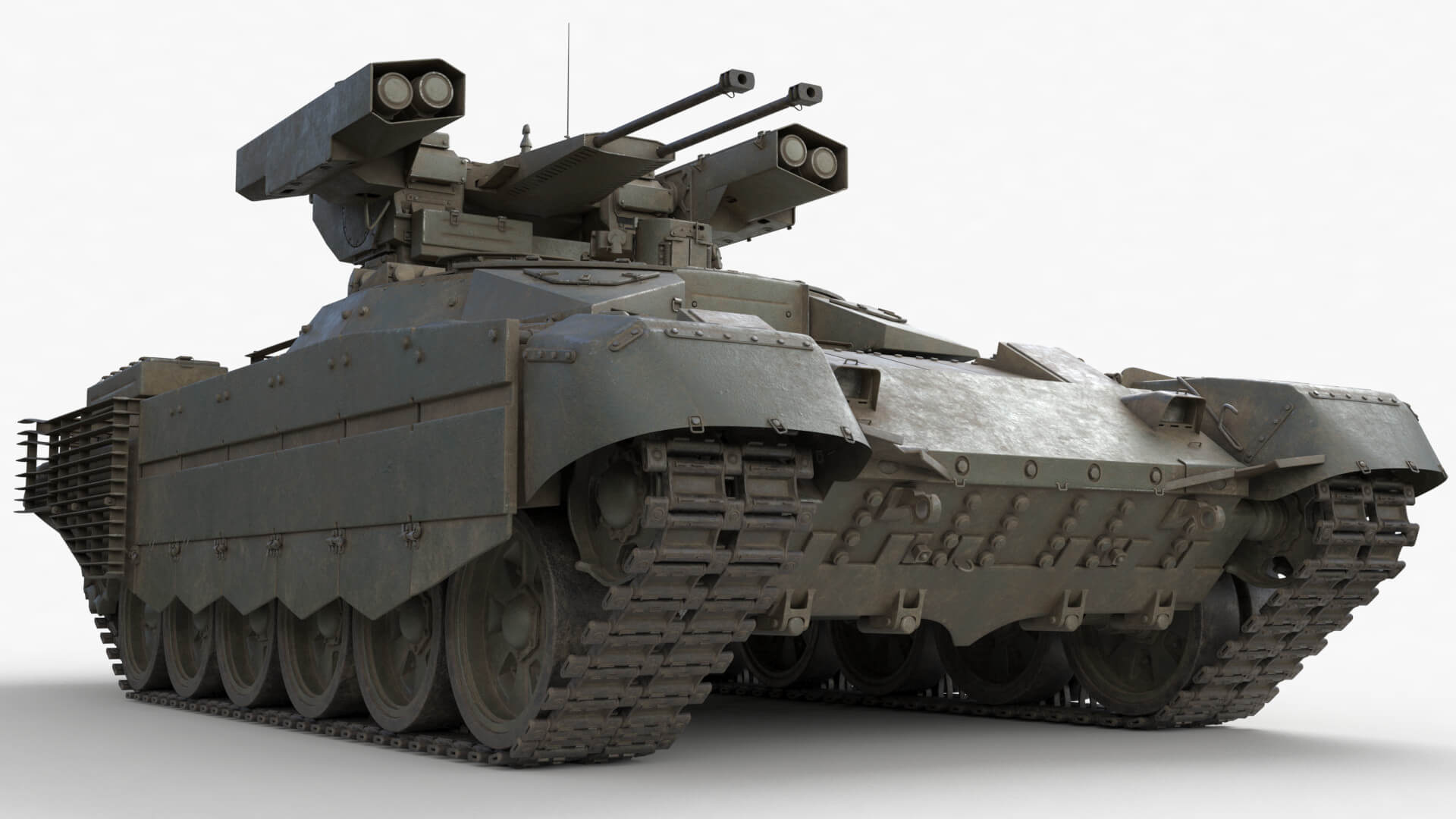 Tank Terminator Bmpt 72 Green Dirty - 3D Model by Mak21