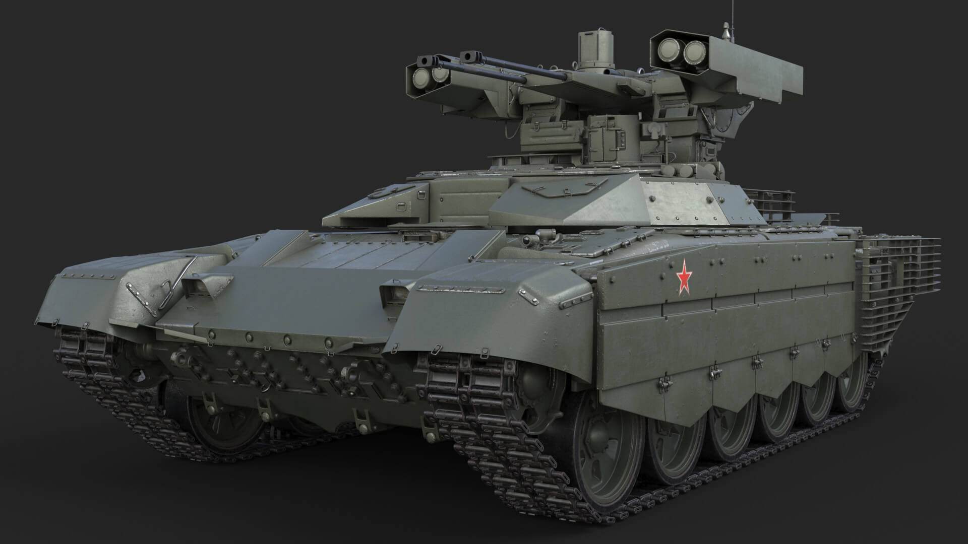Tank Terminator Bmpt 72 Green - 3D Model by Mak21