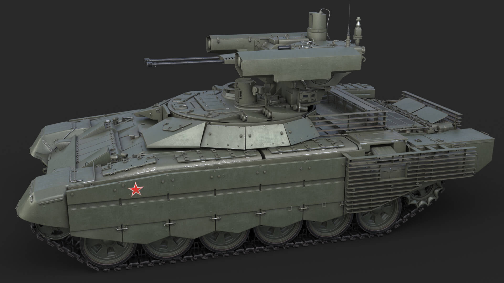 Tank Terminator Bmpt 72 Green - 3D Model by Mak21