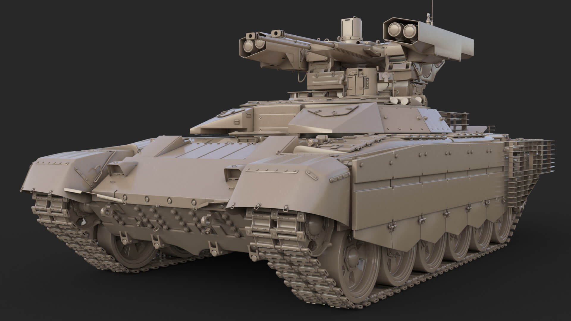 Tank Terminator Bmpt 72 Green - 3D Model by Mak21