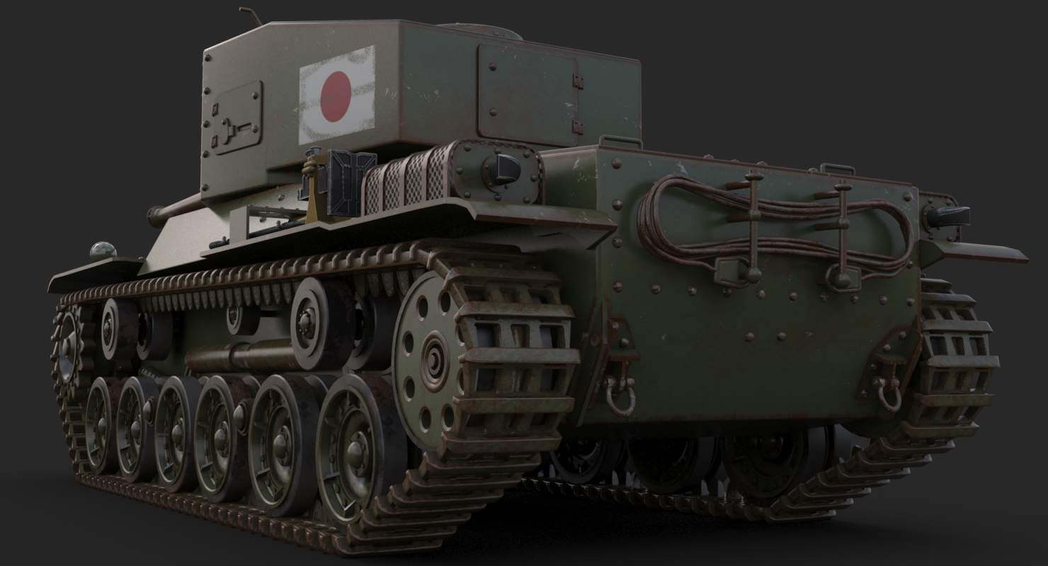 Tank Type 3 Chi-Nu Japan (Mental Ray) 3D Model by Mak21