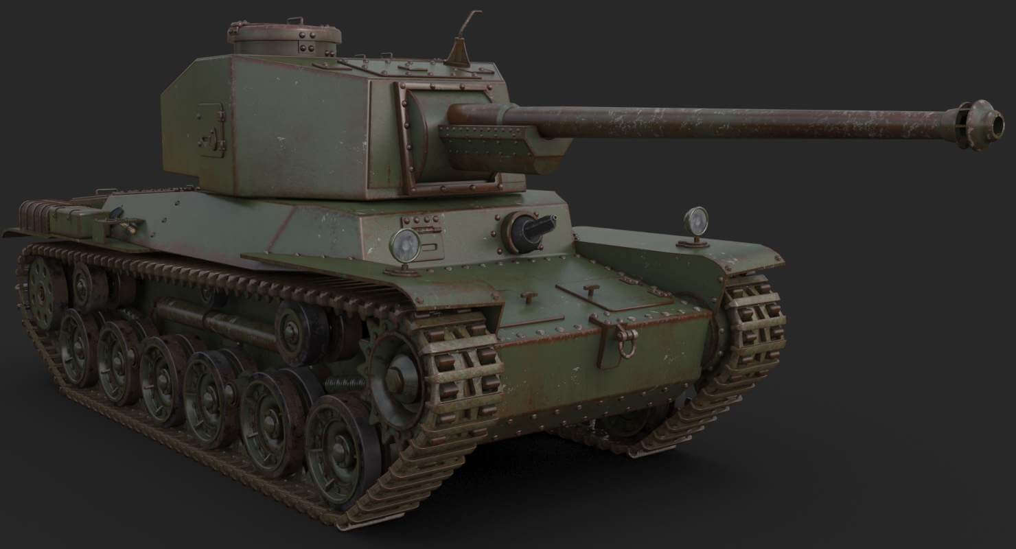 Tank Type 3 Chi-Nu Japan (Mental Ray) 3D Model by Mak21