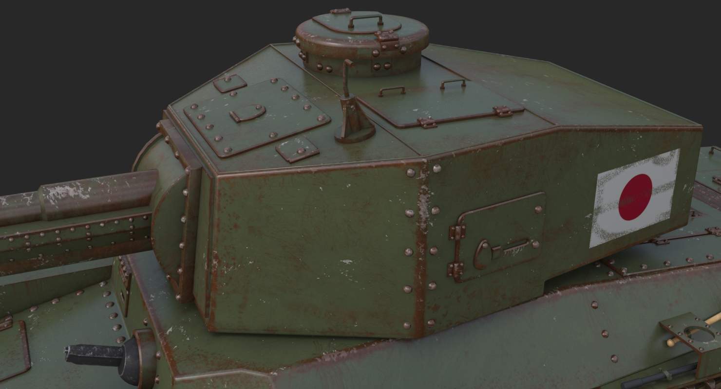 Tank Type 3 Chi-Nu Japan (Mental Ray) 3D Model by Mak21