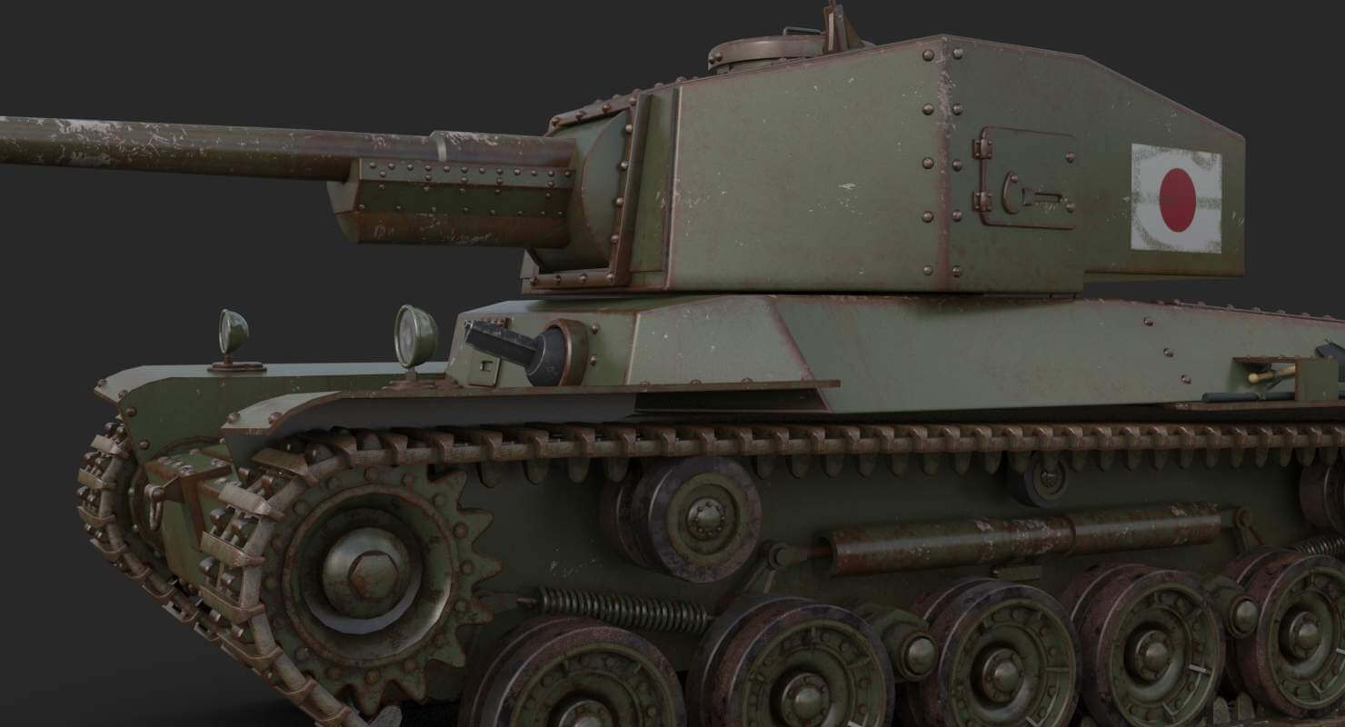 Tank Type 3 Chi-Nu Japan (Mental Ray) 3D Model by Mak21