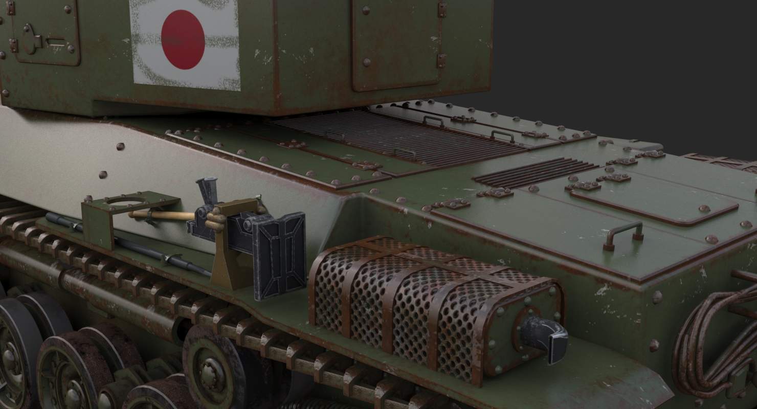 Tank Type 3 Chi-Nu Japan (Mental Ray) 3D Model by Mak21