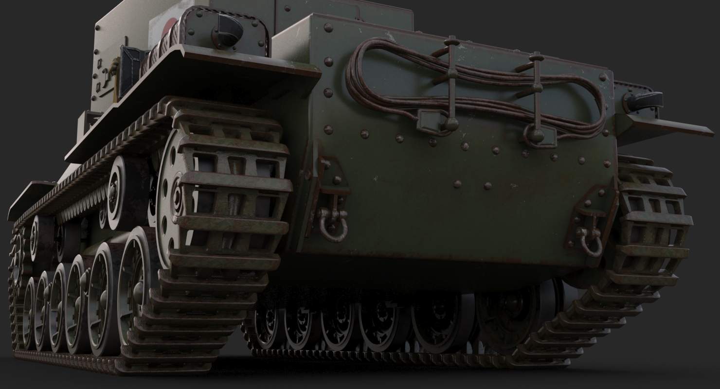 Tank Type 3 Chi-Nu Japan (Mental Ray) 3D Model by Mak21