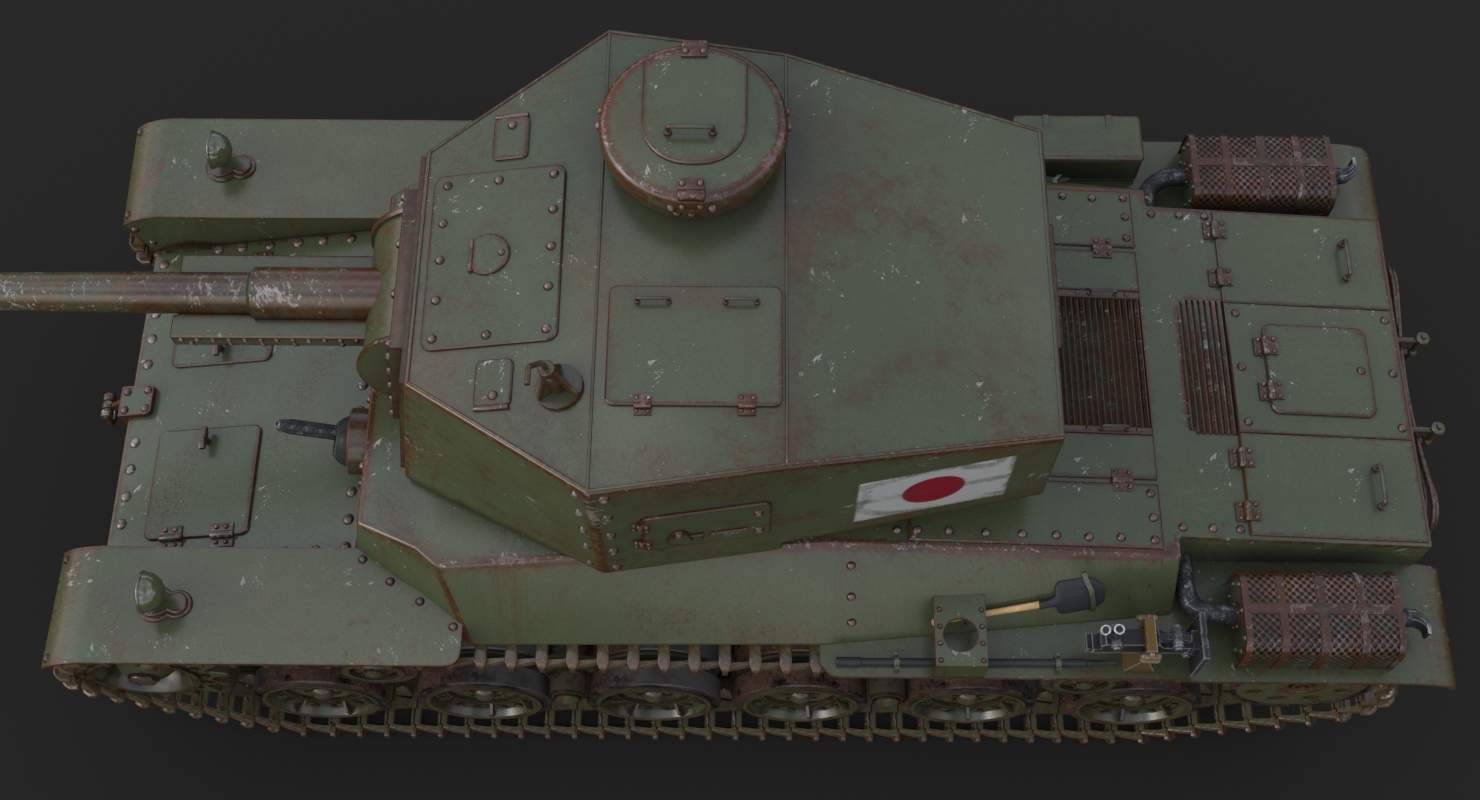 Tank Type 3 Chi-Nu Japan (Mental Ray) 3D Model by Mak21