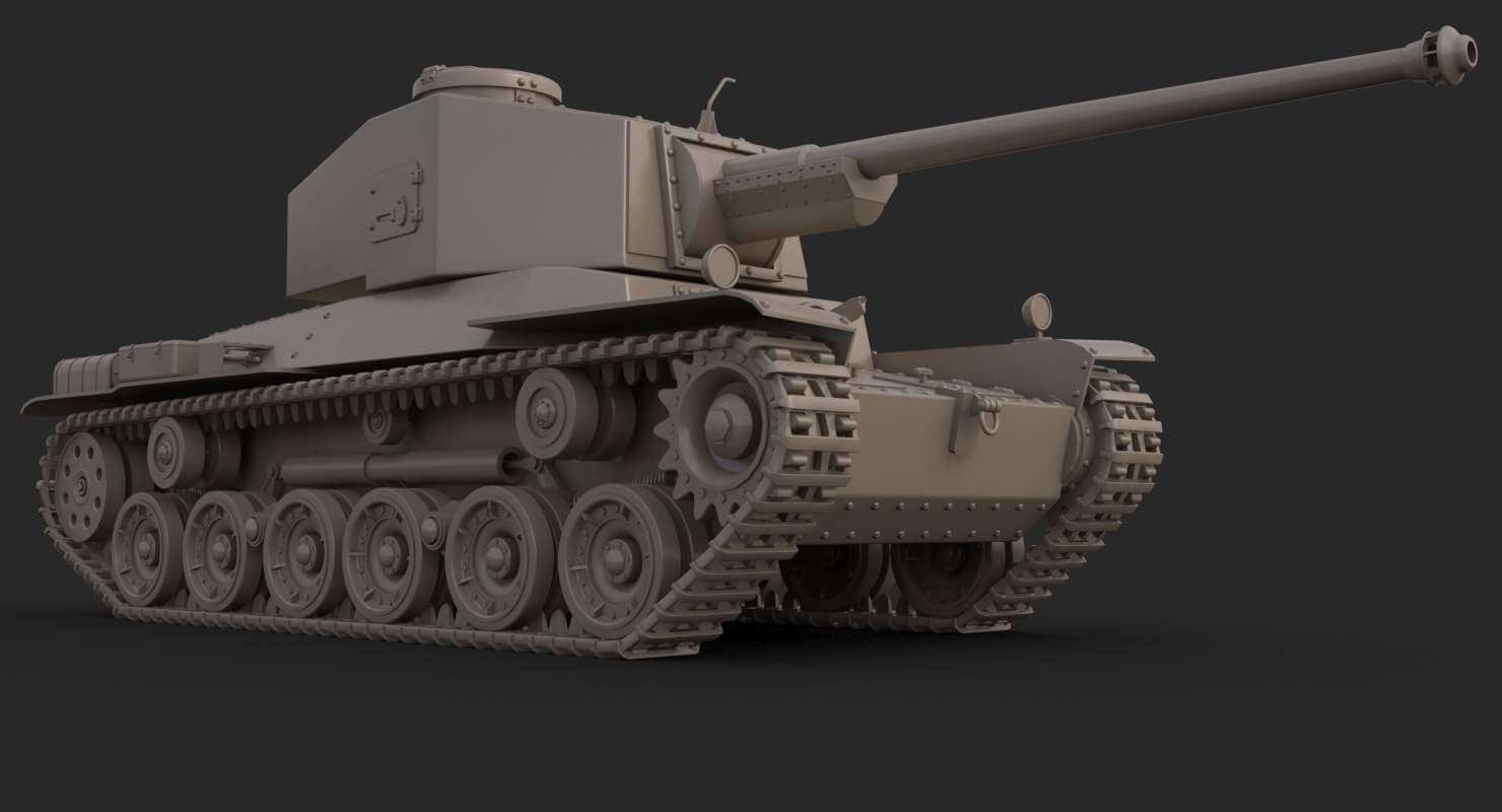 Tank Type 3 Chi-Nu Japan (Mental Ray) 3D Model by Mak21