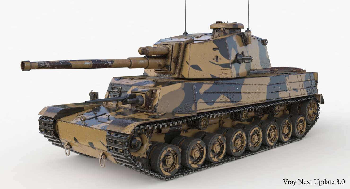 Tank Type 5 Chi-Ri Japan with Camouflage 3D Model by Mak21