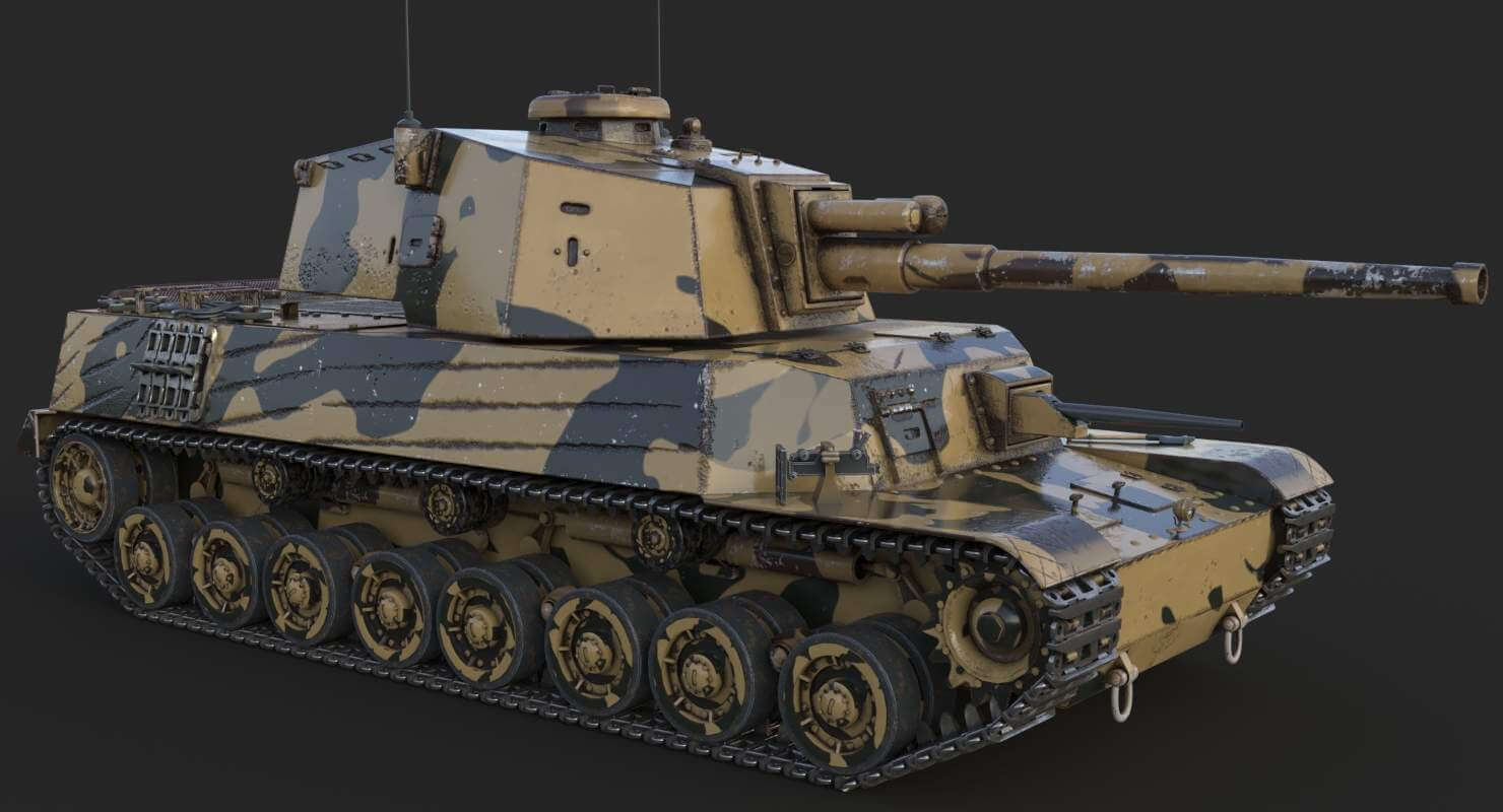 Tank Type 5 Chi-Ri Japan with Camouflage 3D Model by Mak21