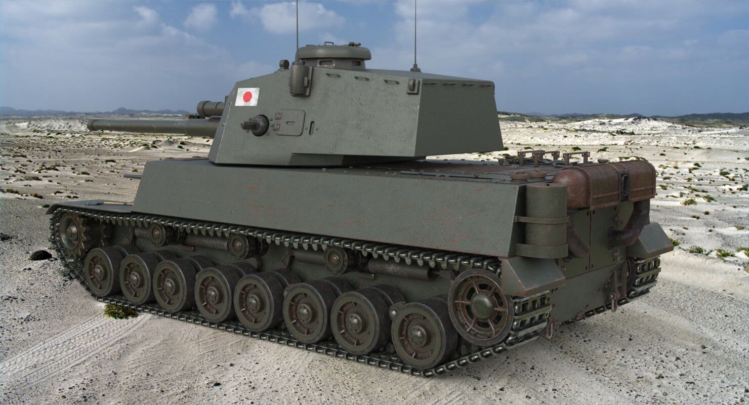 Tank Type 5 Chi-Ri Japan (V-Ray) 3D Model by Mak21