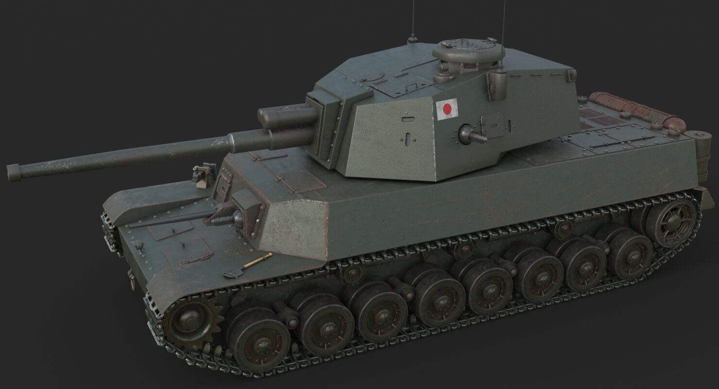 Tank Type 5 Chi-Ri Japan (V-Ray) 3D Model by Mak21