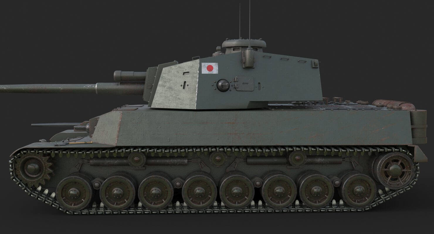 Tank Type 5 Chi-Ri Japan (V-Ray) 3D Model by Mak21