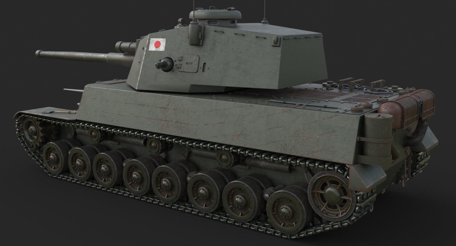 Tank Type 5 Chi-Ri Japan (V-Ray) 3D Model by Mak21