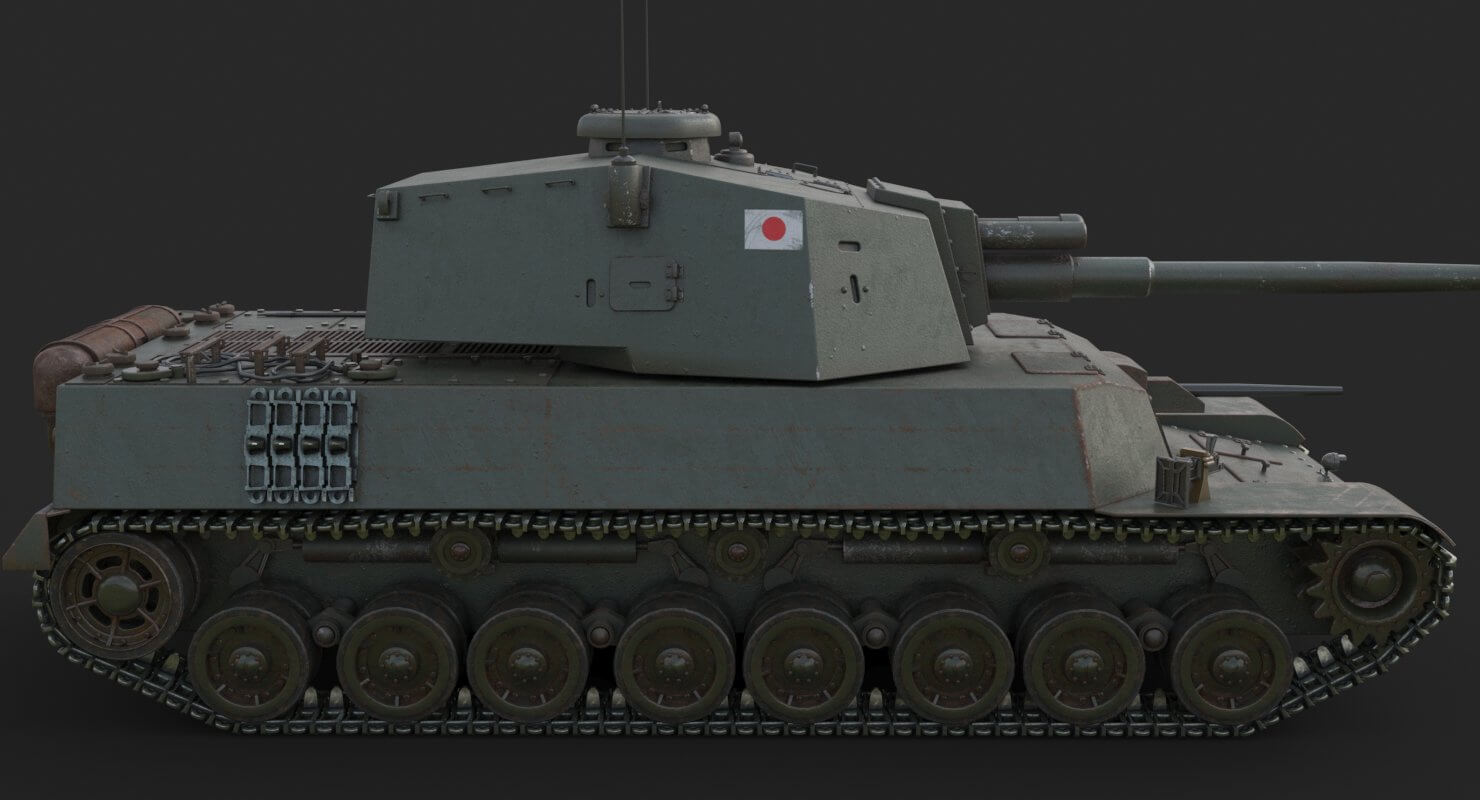 Tank Type 5 Chi-Ri Japan (V-Ray) 3D Model by Mak21