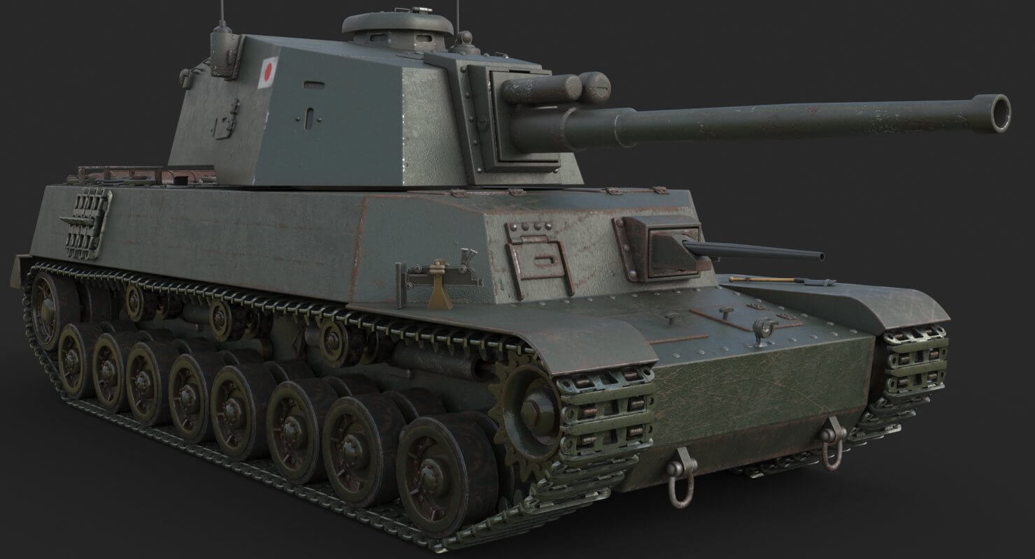 Tank Type 5 Chi-Ri Japan (V-Ray) 3D Model by Mak21
